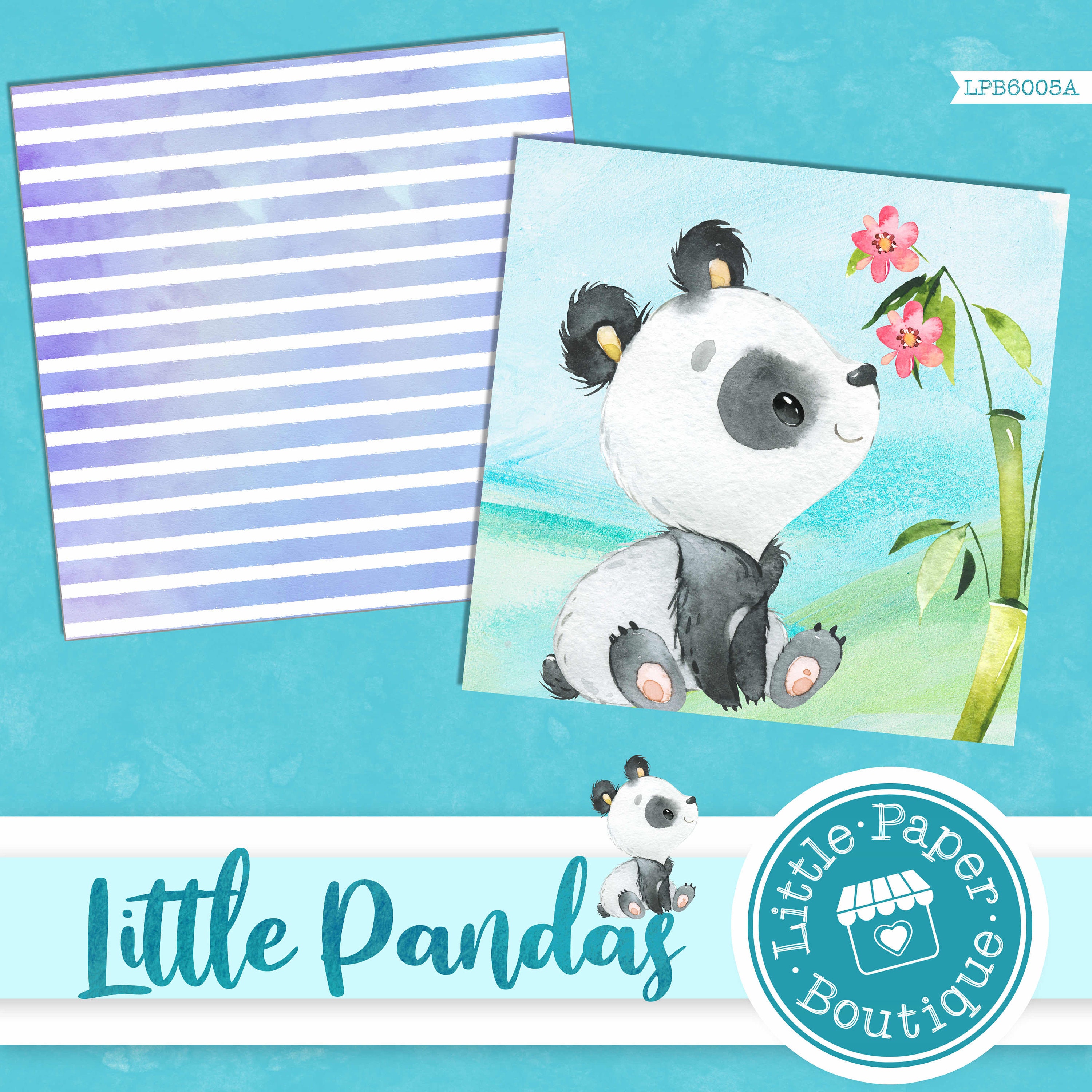 Panda Digital Paper Panda Pattern Spring Digital Paperkids | Etsy