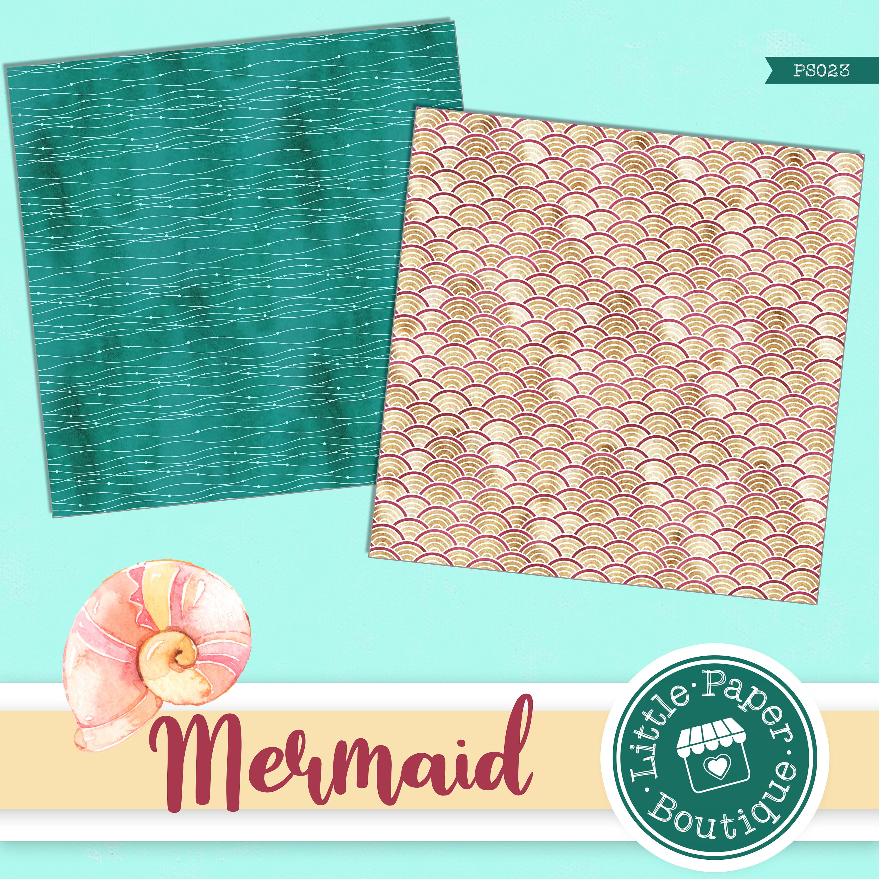 Mermaid Glitter Digital Papers Nautical Papers Ocean Papers | Etsy
