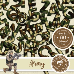US Army Digital Paper, Army Theme Scrapbook, Military Scrapbook ...