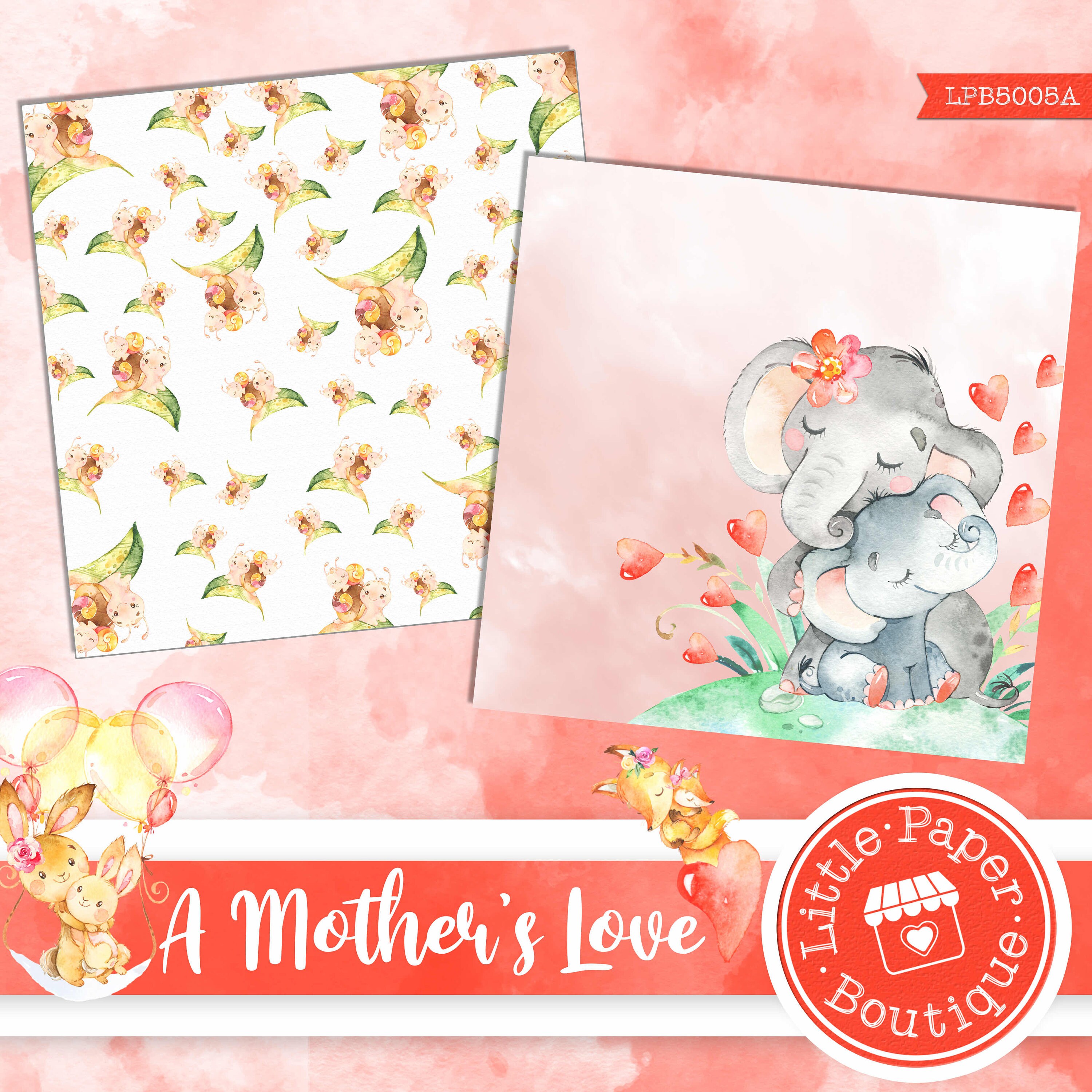 Baby Girl Digital Paper, Mother and Baby, Mommy and Me Digital Paper ...