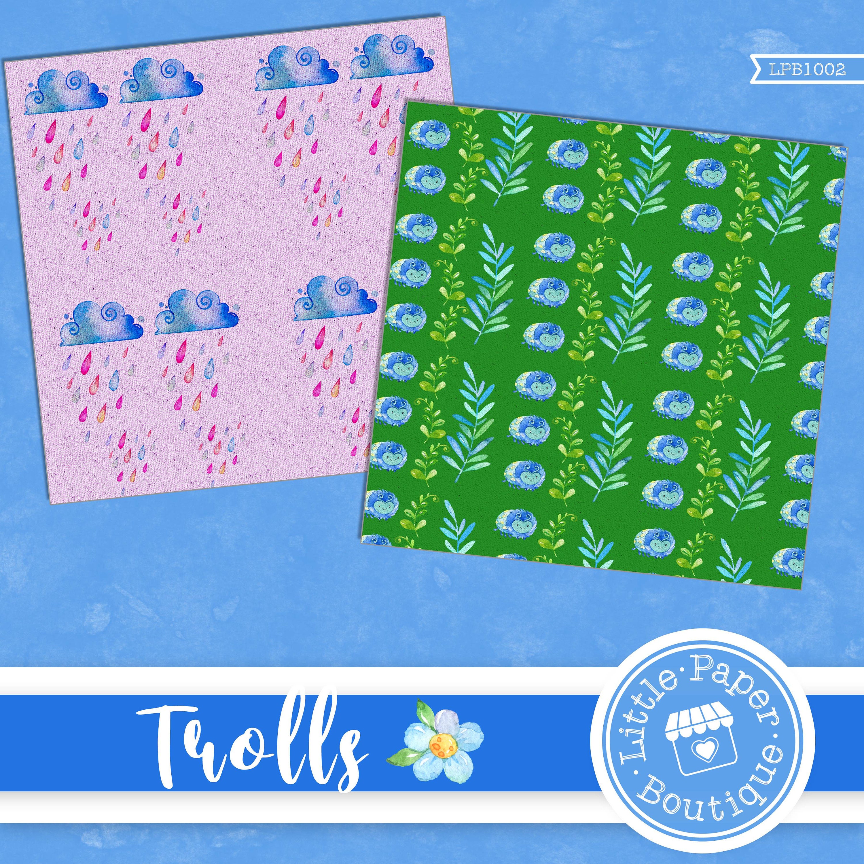 Trolls Digital Paper Trolls Party Trolls Paper Supplies - Etsy