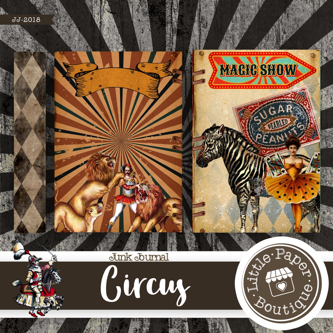 Vintage Circus Trapeze Digital Junk Journal Kit (FULL KIT) With ...