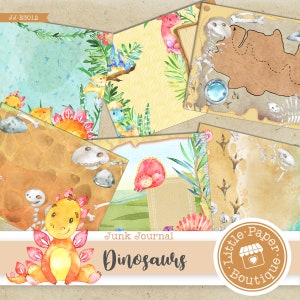 Dinosaur Jurassic Digital Junk Journal Kit (FULL KIT) With Scrapbook ...