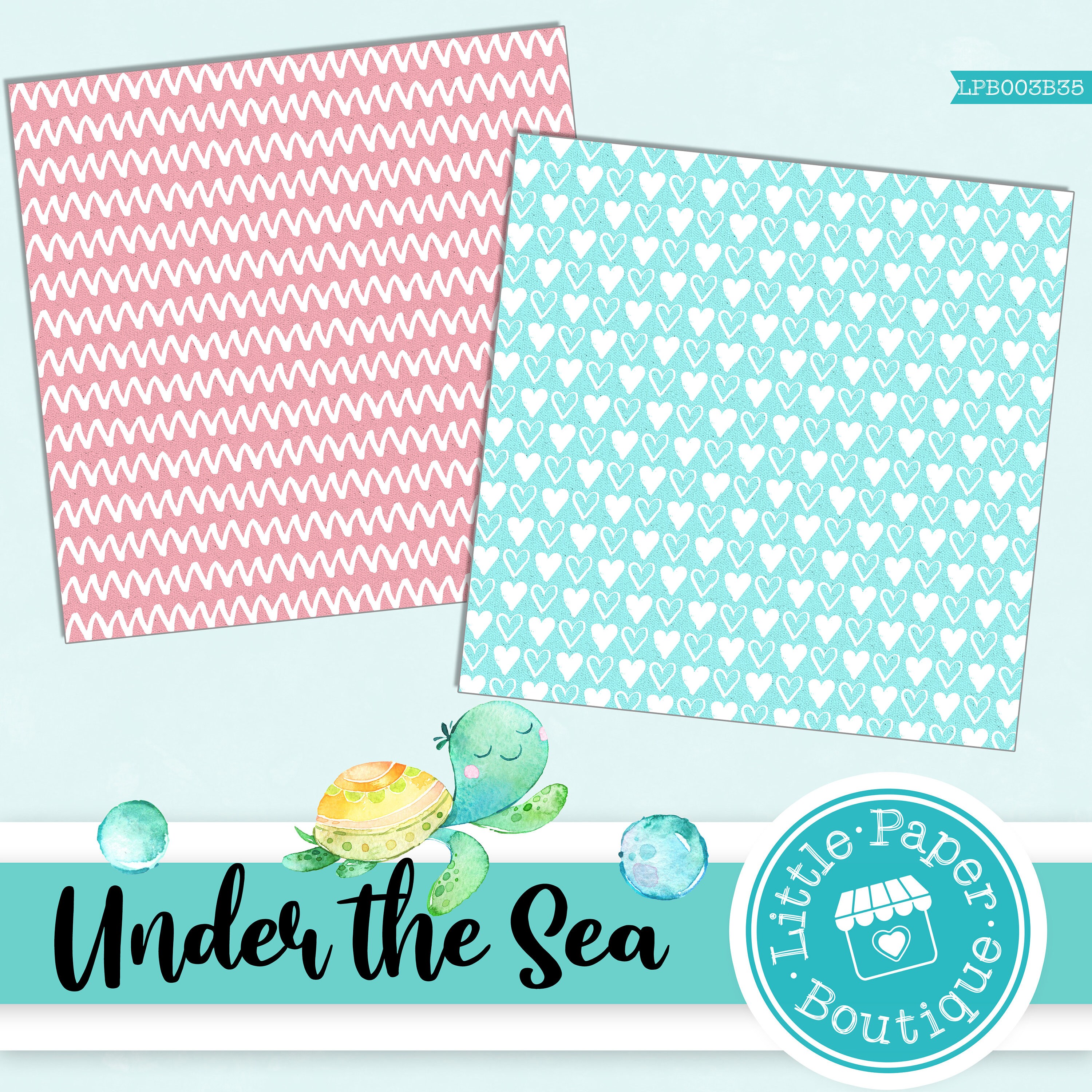 Ocean Friends Marine Life Sea Creatures Digital Paper Pack - Etsy