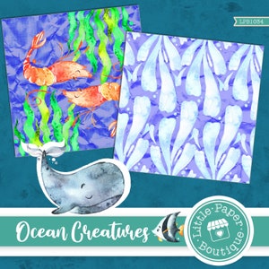 Sea Animals Digital Paper Set,under the Sea Digital Paper Set,ocean ...