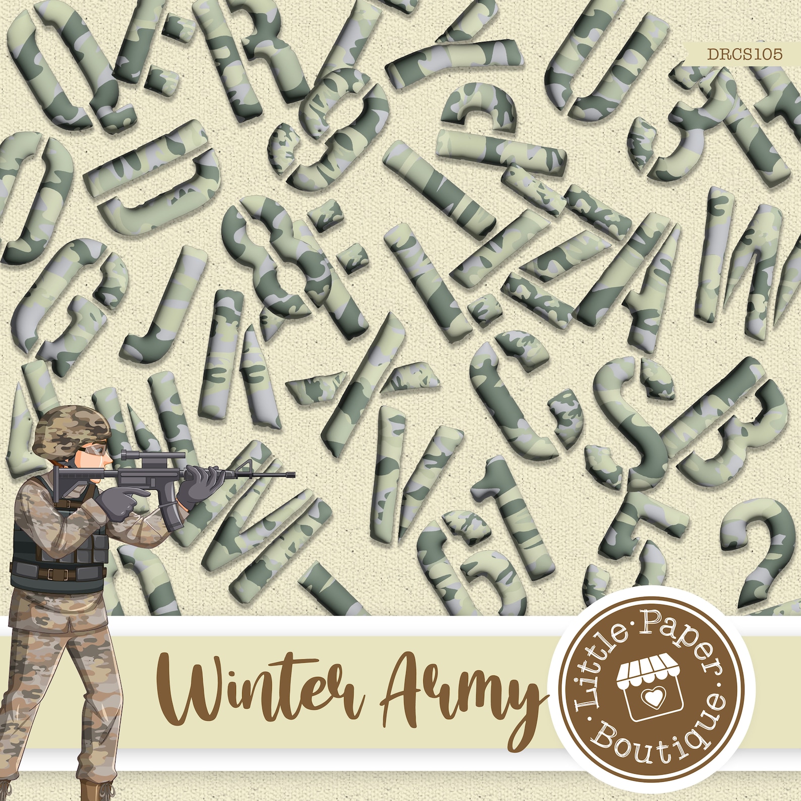 US Army Digital Paper,winter Army Theme Scrapbook, Military Scrapbook ...