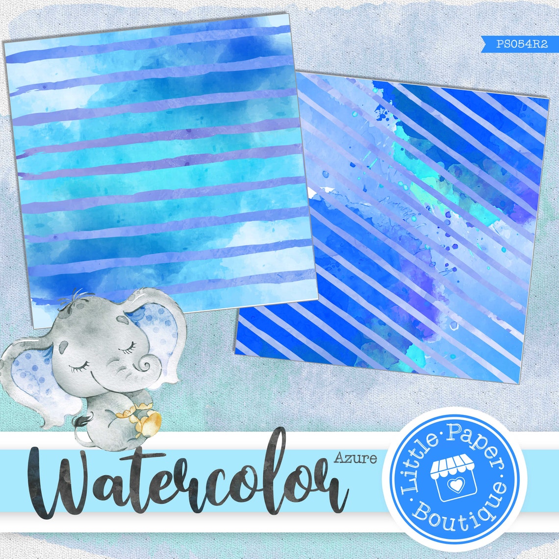 Teal Digital Scrapbook Paper Set Aqua Ocean Sea Water with | Etsy