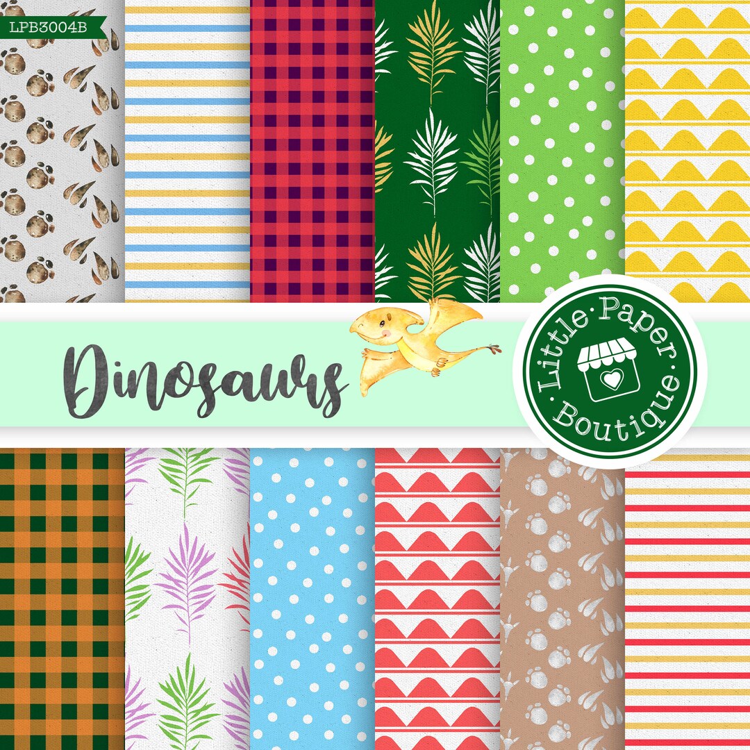 Dinosaur Quarantine Digital Scrapbook Paper. Social Distancing Jurassic ...