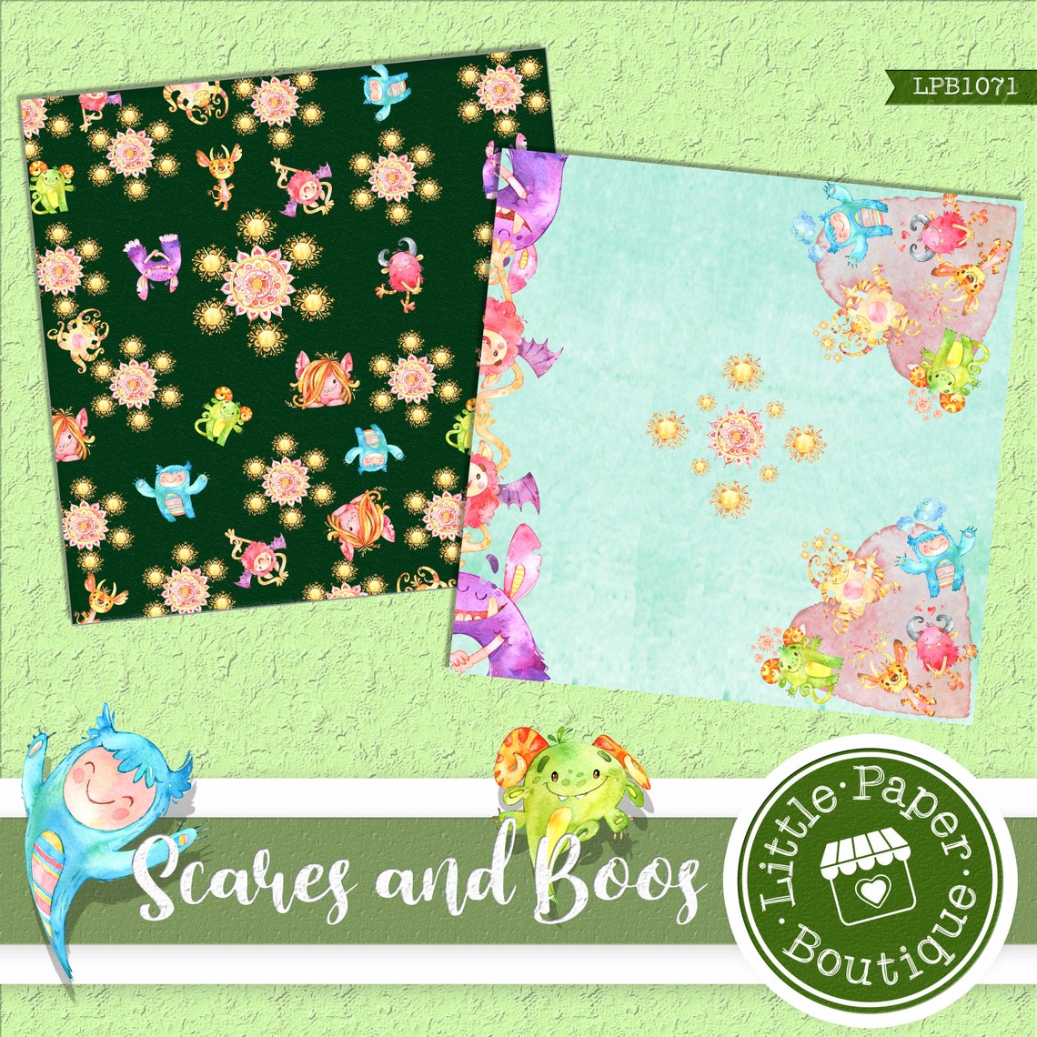 Watercolor Monsters Halloween Instant Download Critters - Etsy