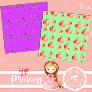 Little Princess Digital Paper Downloads Girl Printables Patterns ...