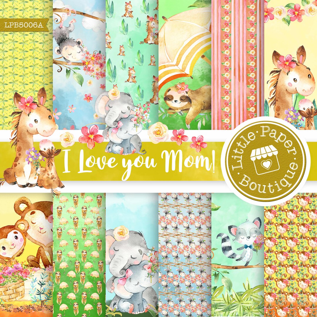 Baby Girl Digital Paper Mother and Baby Mommy and Me Digital - Etsy