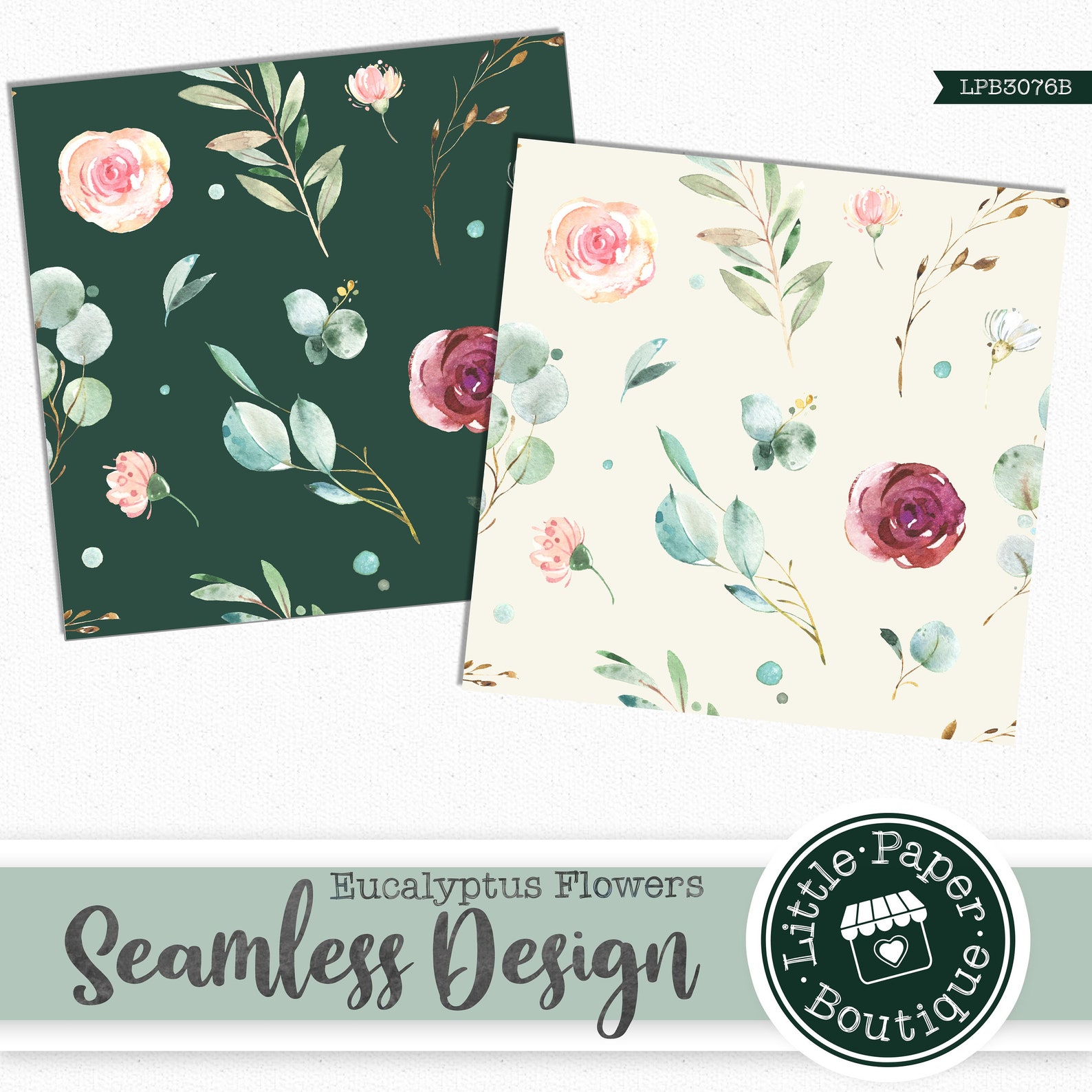 Watercolor Eucalyptus Digital Paper Seamless Eucalyptus - Etsy