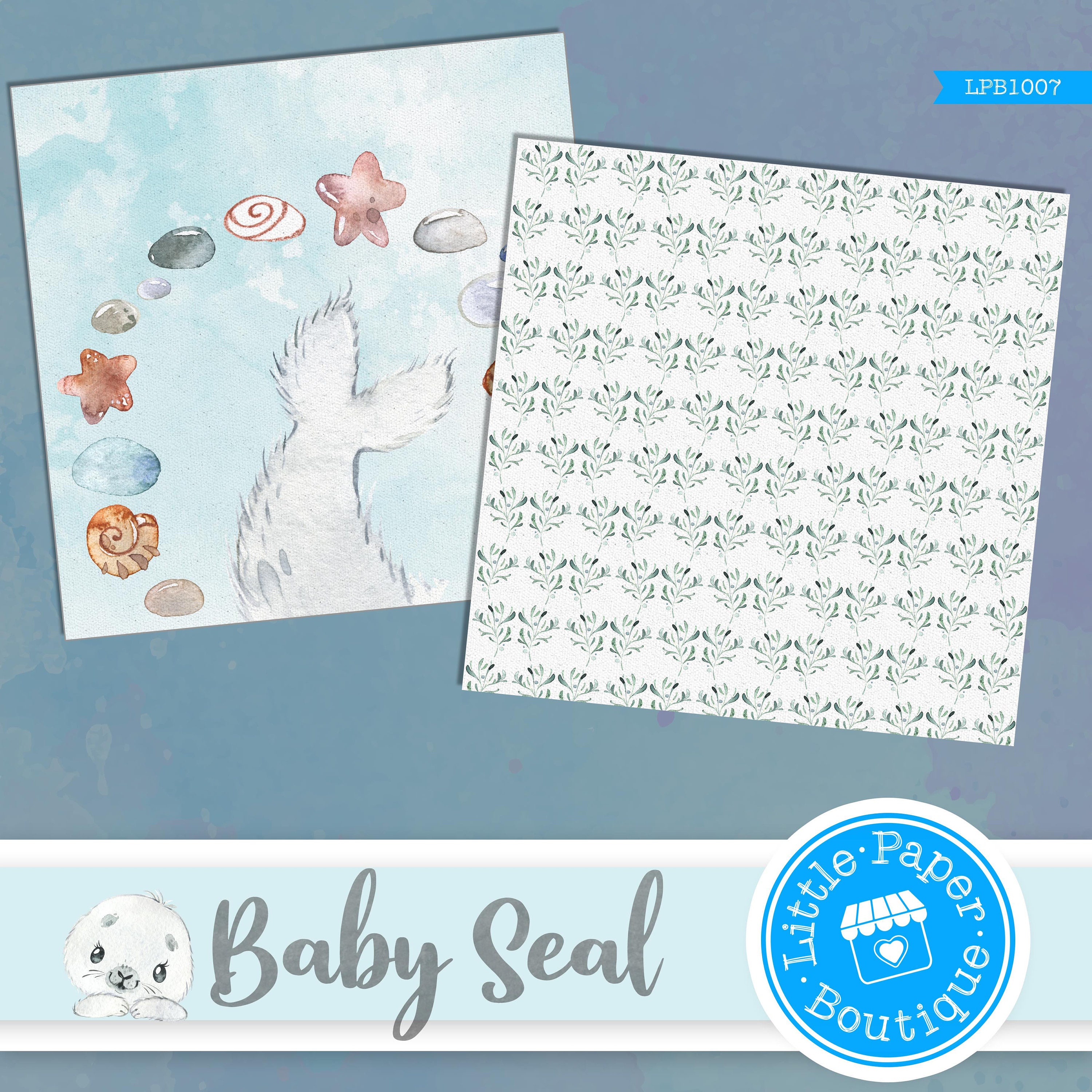 Seal Digital Paper Seal Pattern Ocean Pattern Digital - Etsy