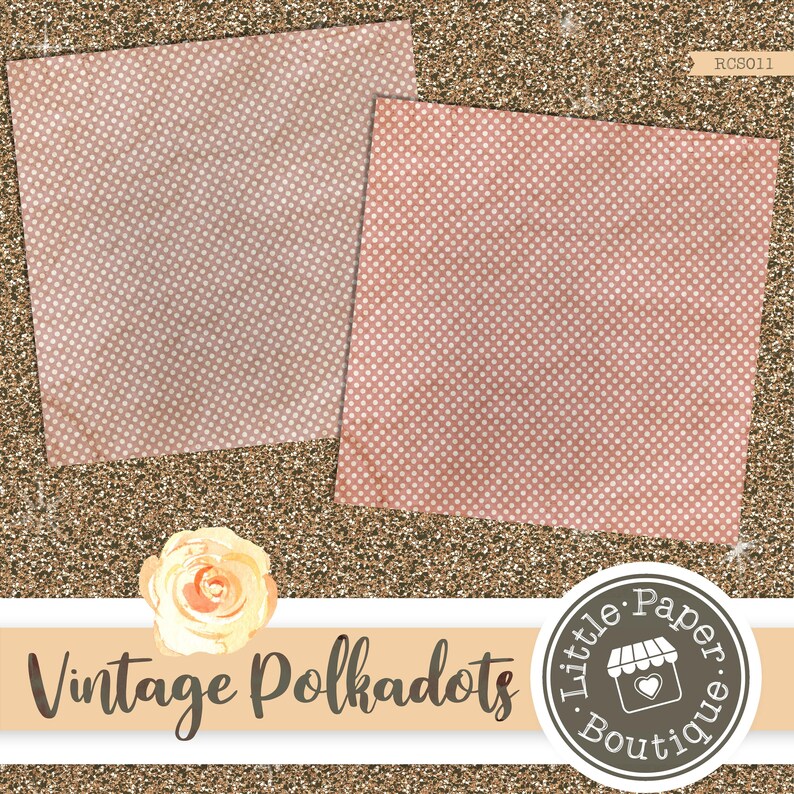Vintage Polka Dots Digital Paper Retro Scrapbook Paper Polka | Etsy