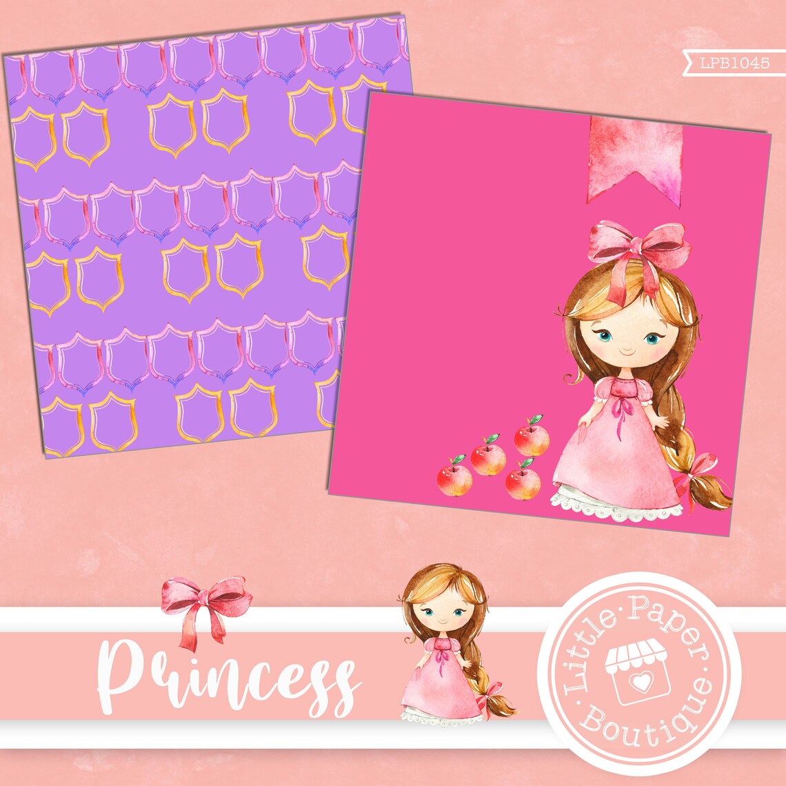 Little Princess Digital Paper Downloads Girl Printables | Etsy