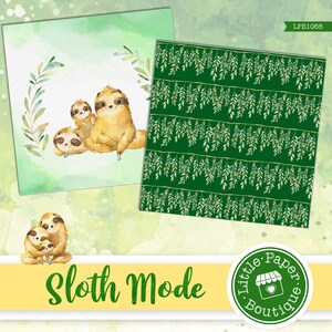 Sloths Digital Papers, Cute Sloths, Sloths Pattern, Summer Digital ...