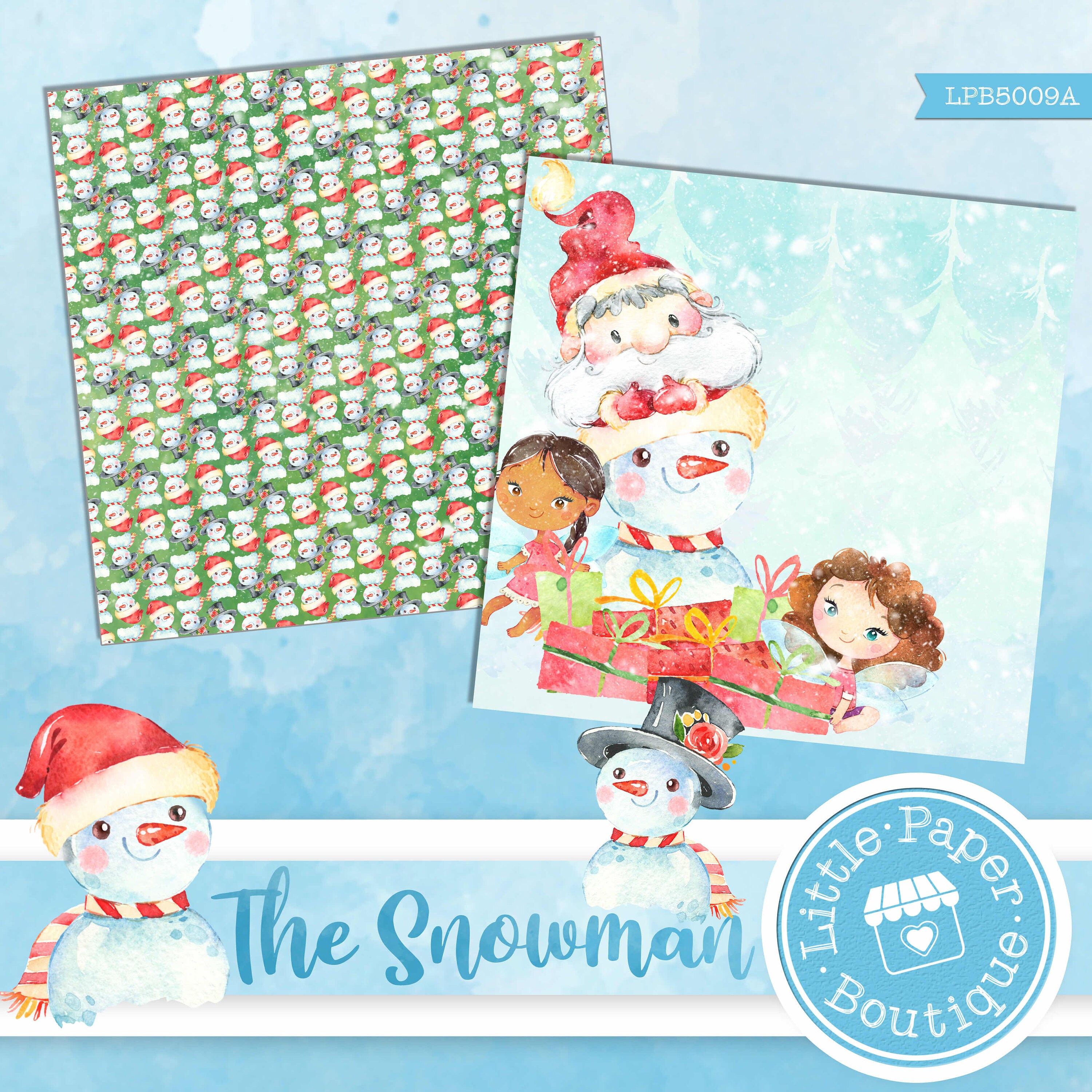 Snowman Digital Paper Snowman Digital Paper Snowflake - Etsy