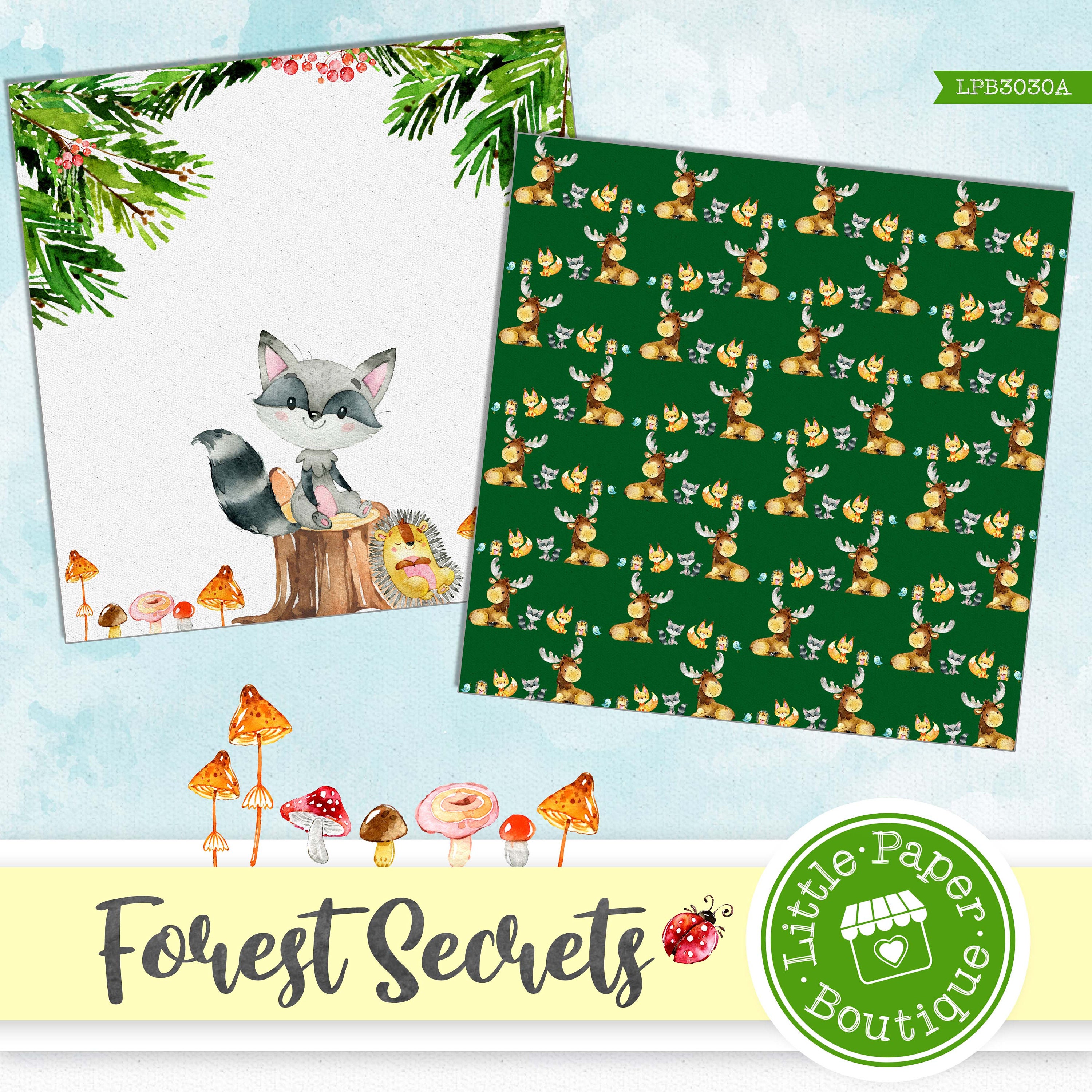 Forest Animals Digital Papers Foxes Digital Papers Digital | Etsy