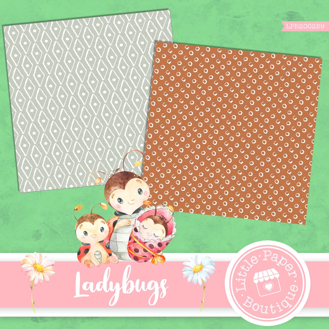 Ladybug Digital Paper Sweet Ladybug Scrapbook Papers - Etsy