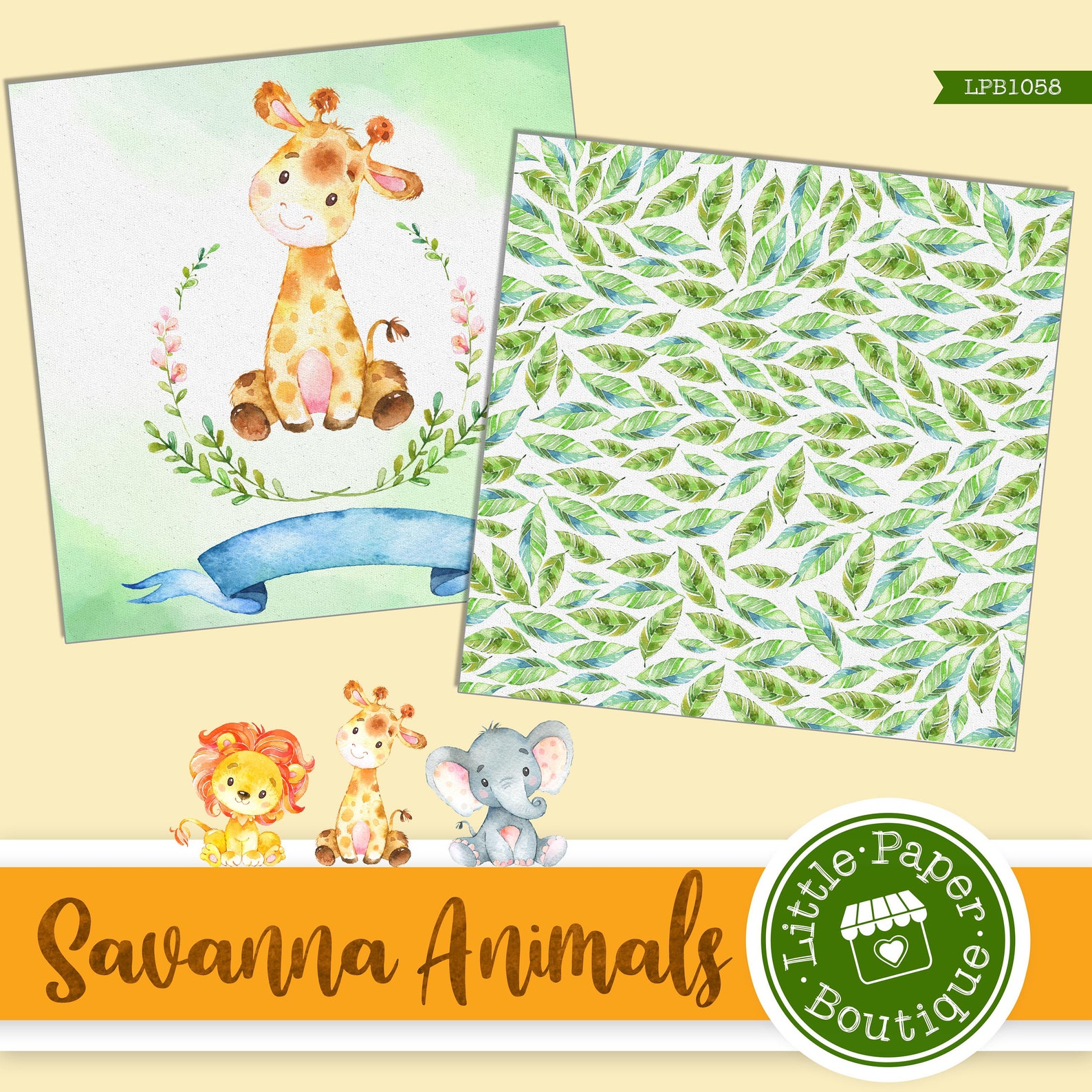 Safari Digital Papers Pack Printable Sheets Scrapbooking | Etsy