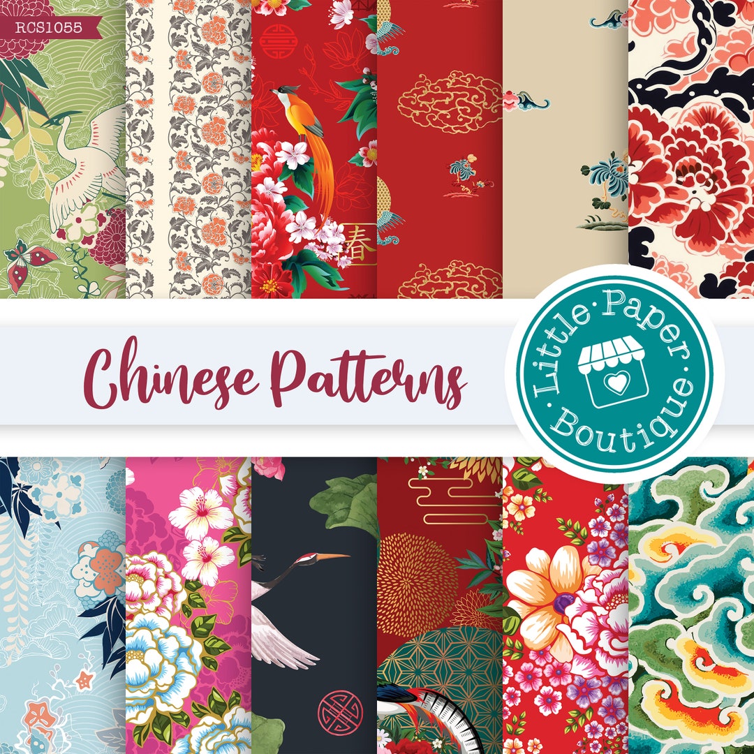 SEAMLESS Vintage Chinese Backgrounds Art Digital Paper Pack. Chinese ...