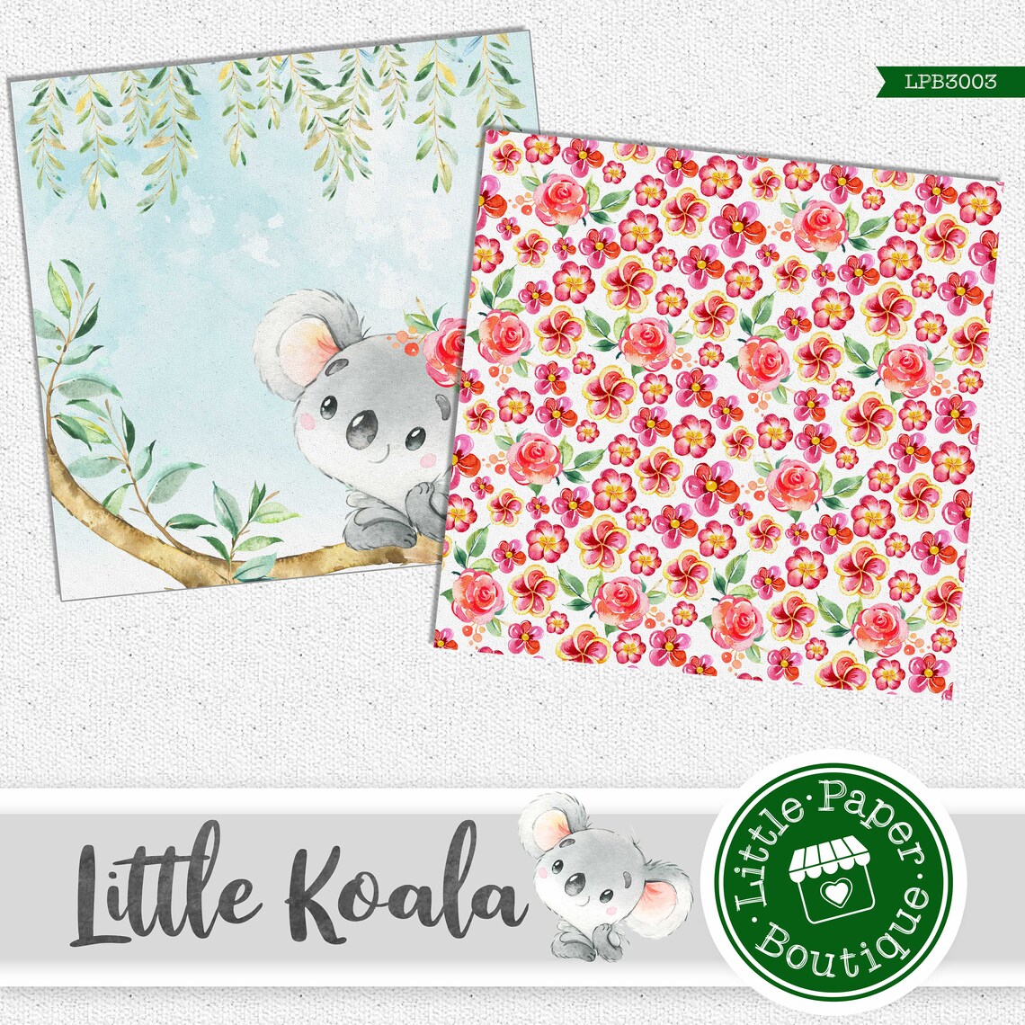 Koala Digital Paper Koala Patterns Design Your Own Birthday | Etsy