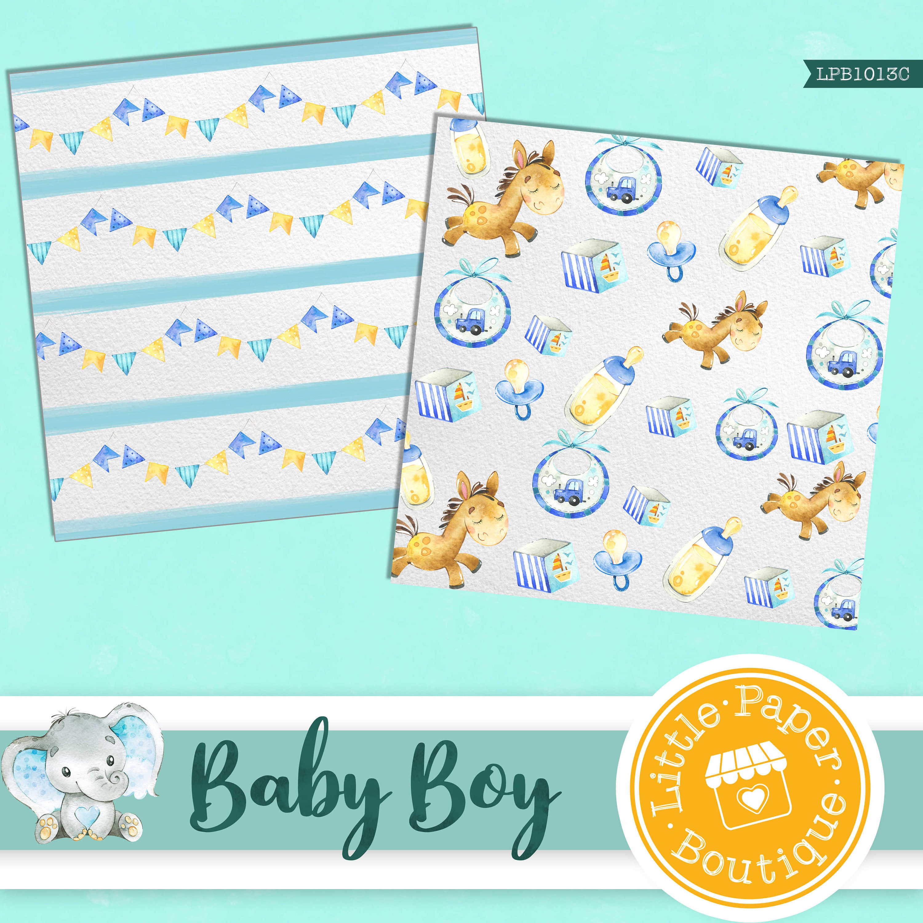 Baby Blue Digital Paper Blue Grey Baby Boy Digital Paper | Etsy