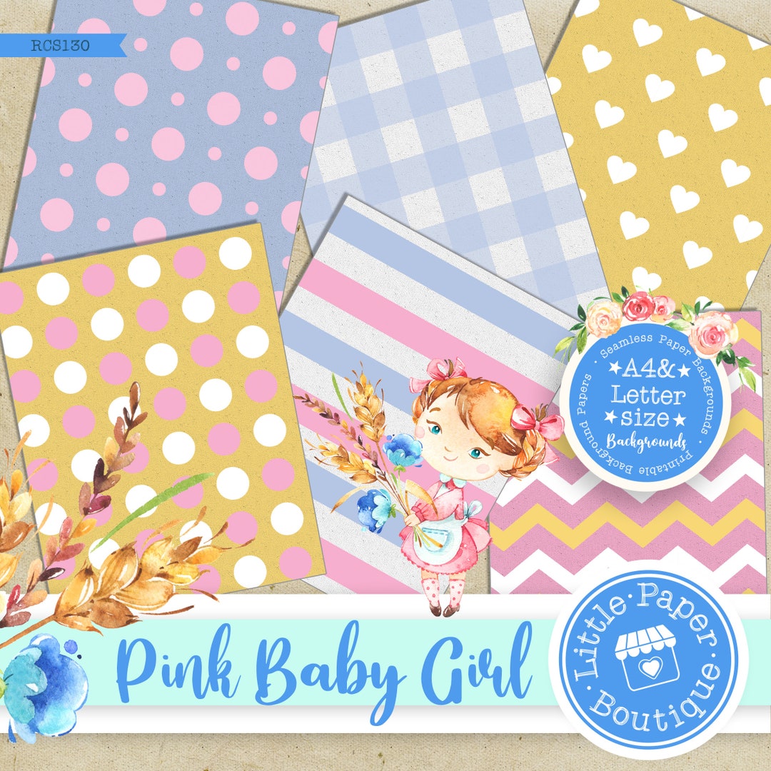 SEAMLESS A4 Letter Nursery Digital Papers, Baby Papers, Newborn Papers ...