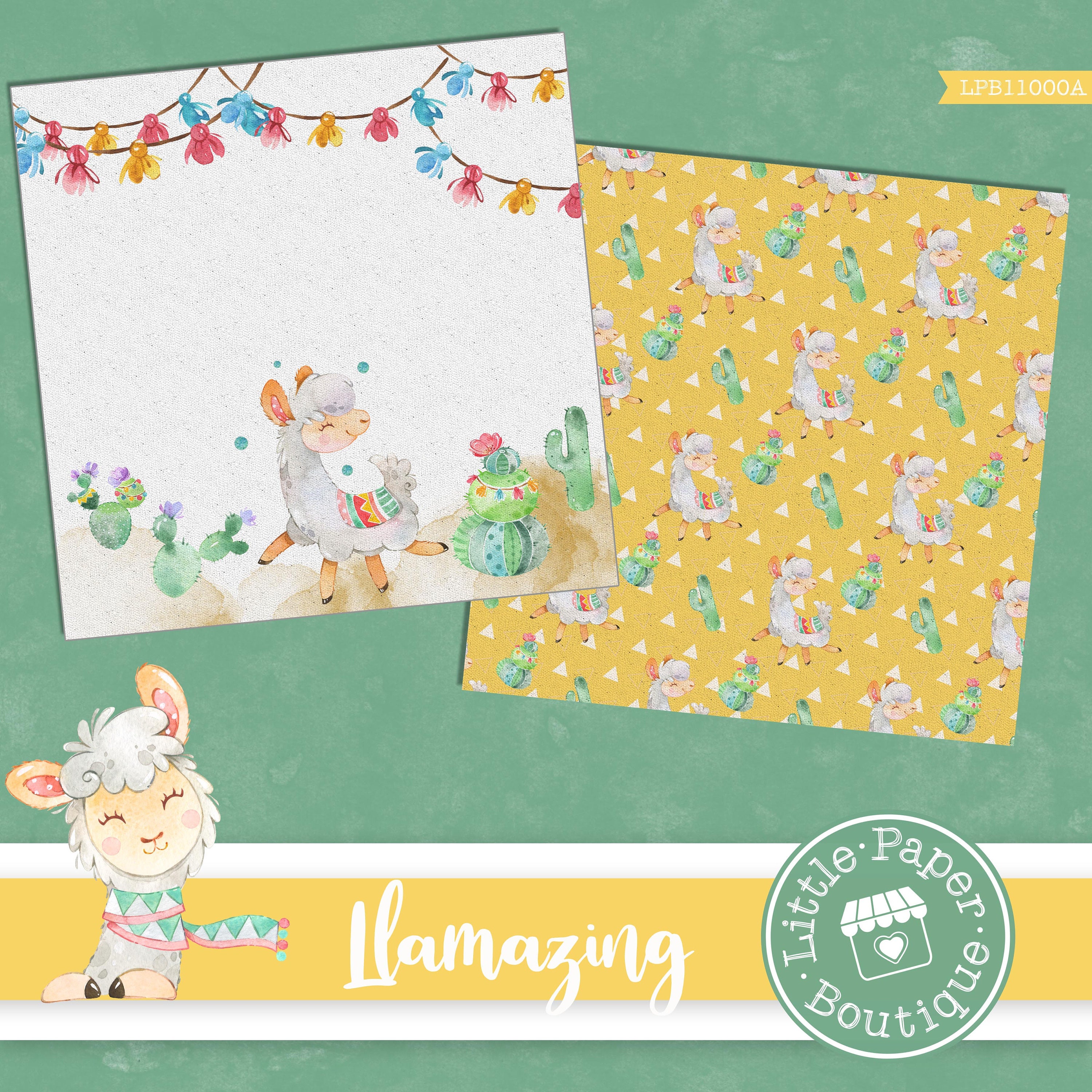 Llama Clipart Llama Digital Paper Llama Scrapbook Papers - Etsy