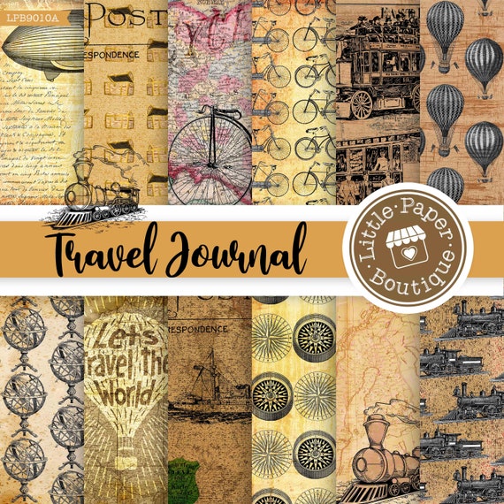 Time Traveller Vintage Themed Collage Digital Print Background | Etsy