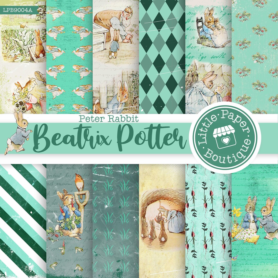 Peter Rabbit Paper Pack, Beatrix Potter, Digital Paper, Printable Paper ...