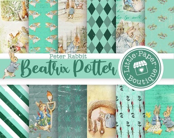 Peter Rabbit Paper Pack, Beatrix Potter, Digital Paper, Printable Paper ...
