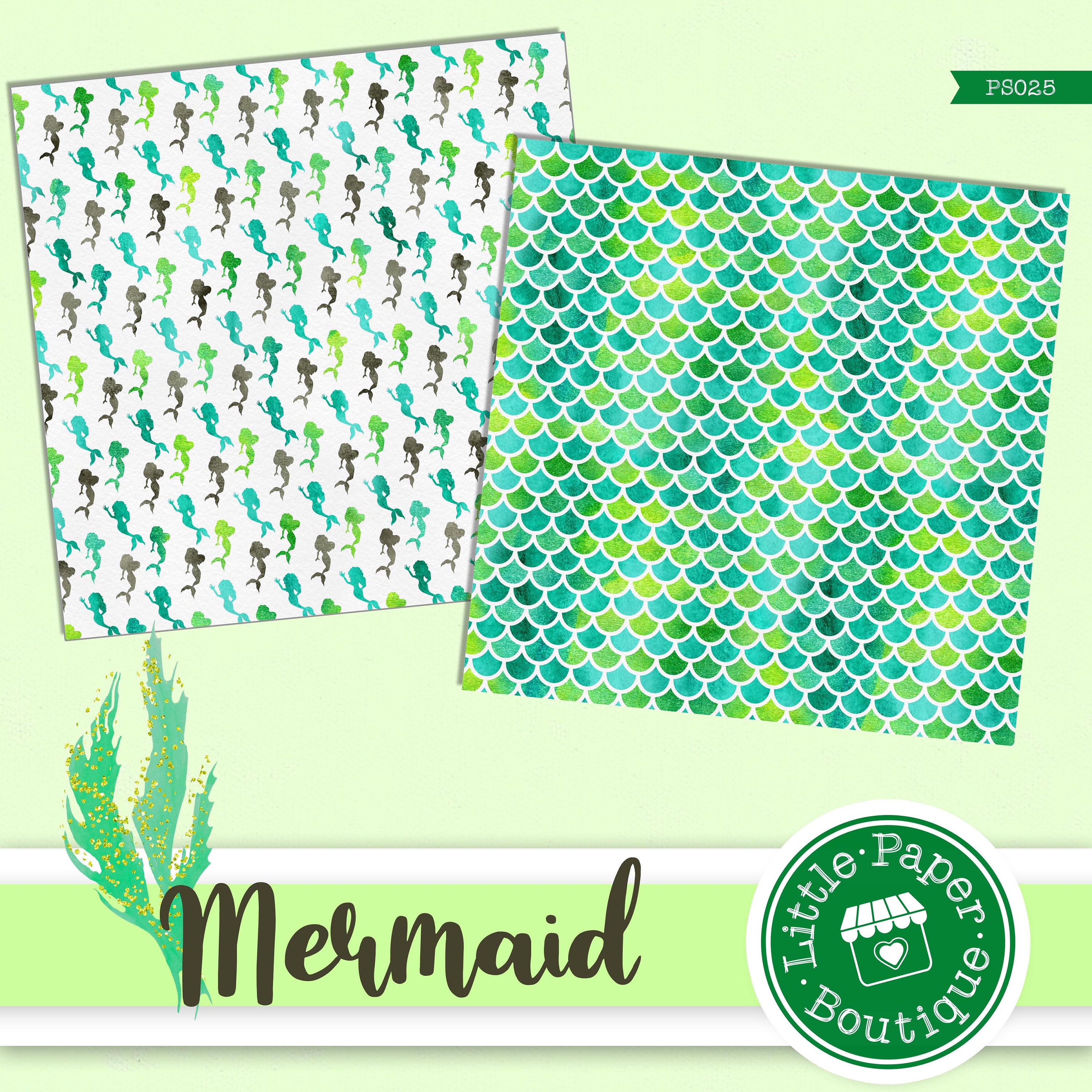 Mermaid Scales Digital Paper Pack Gold Mermaid Paper Printable - Etsy