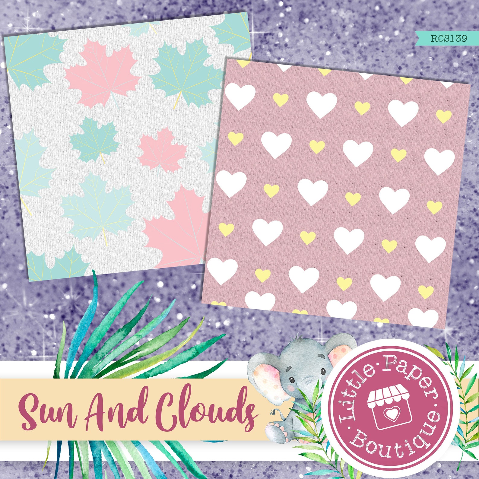 Cloud Digital Paper Baby Blue Clouds Digital Papers Moon - Etsy