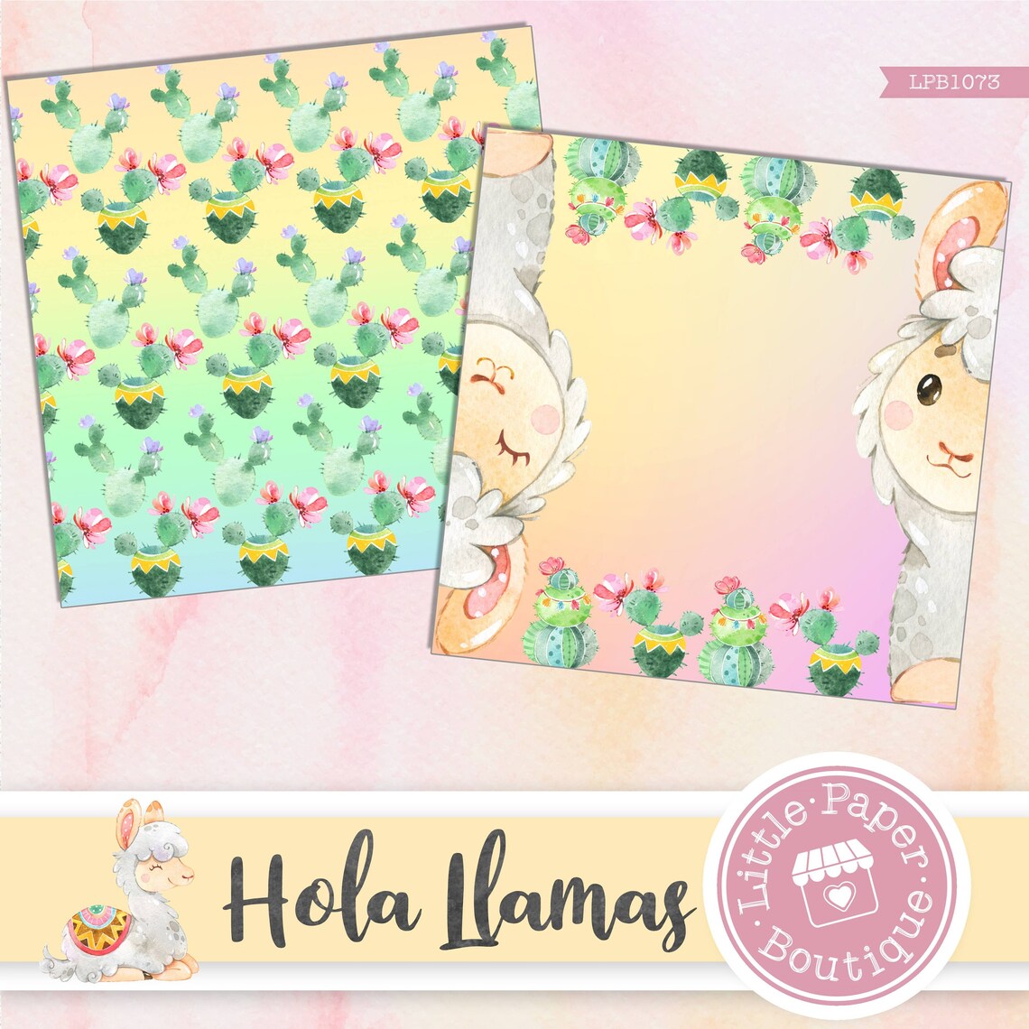 Llama Clipart Llama Digital Paper Llama Scrapbook Papers - Etsy México