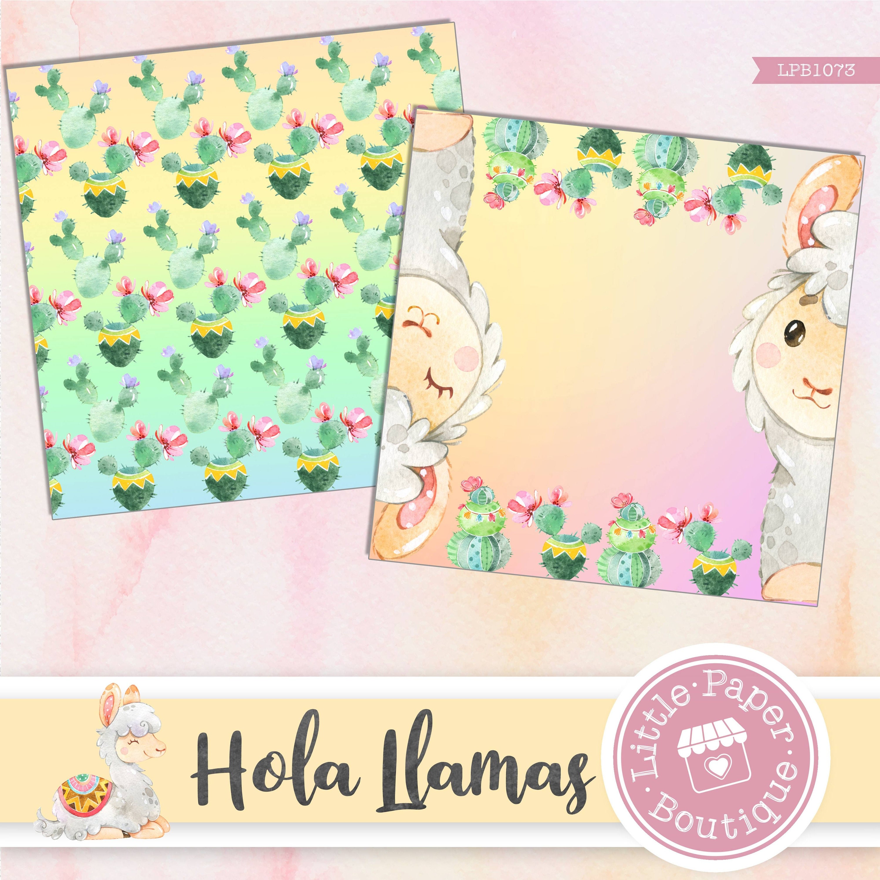 Llama Clipart Llama Digital Paper Llama Scrapbook Papers - Etsy