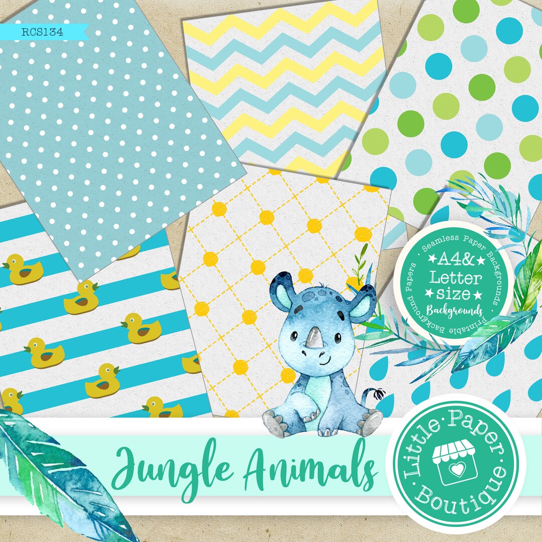 SEAMLESS A4 Letter Safari Digital Papers Pack Printable Sheets ...