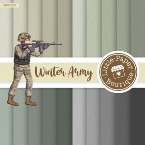 US Army Digital Paper,winter Army Theme Scrapbook, Military Scrapbook ...