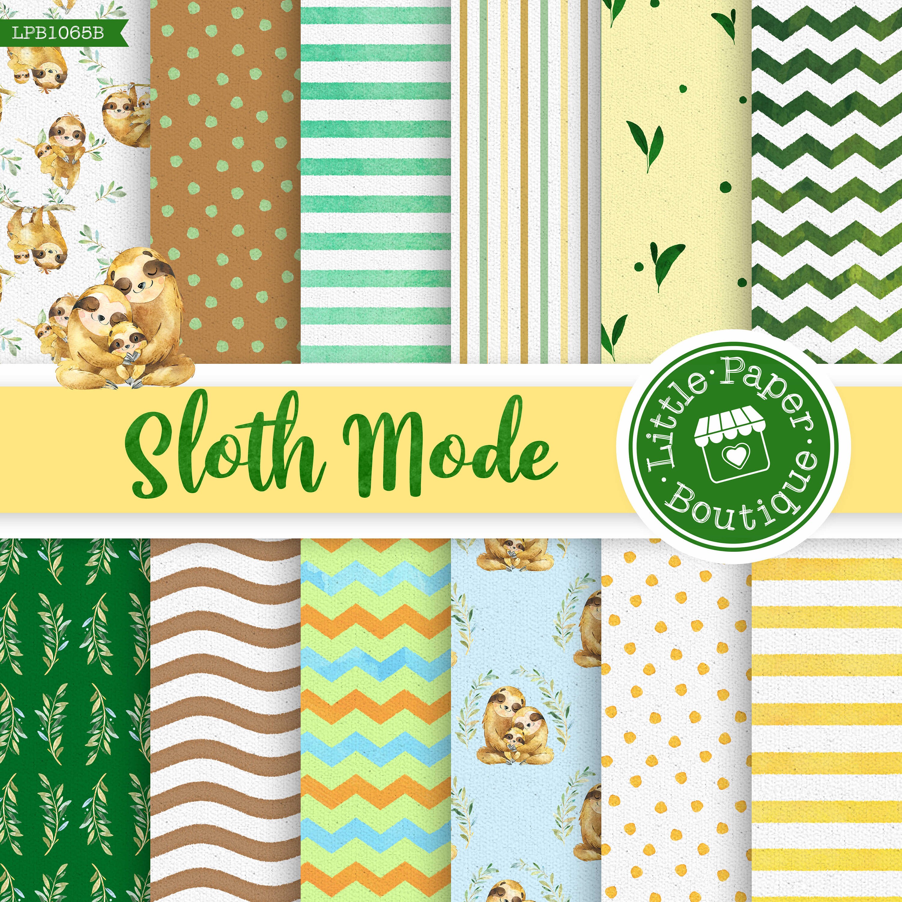 Sloths Digital Papers Cute Sloths Sloths Pattern Summer - Etsy