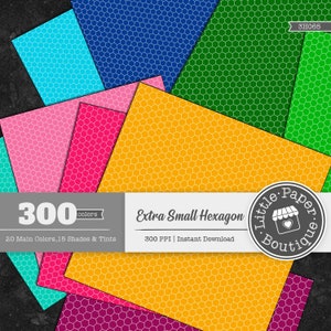 100 Colored Hexagon Digital Paper Rainbow Hexagon Digital Paper Queen ...