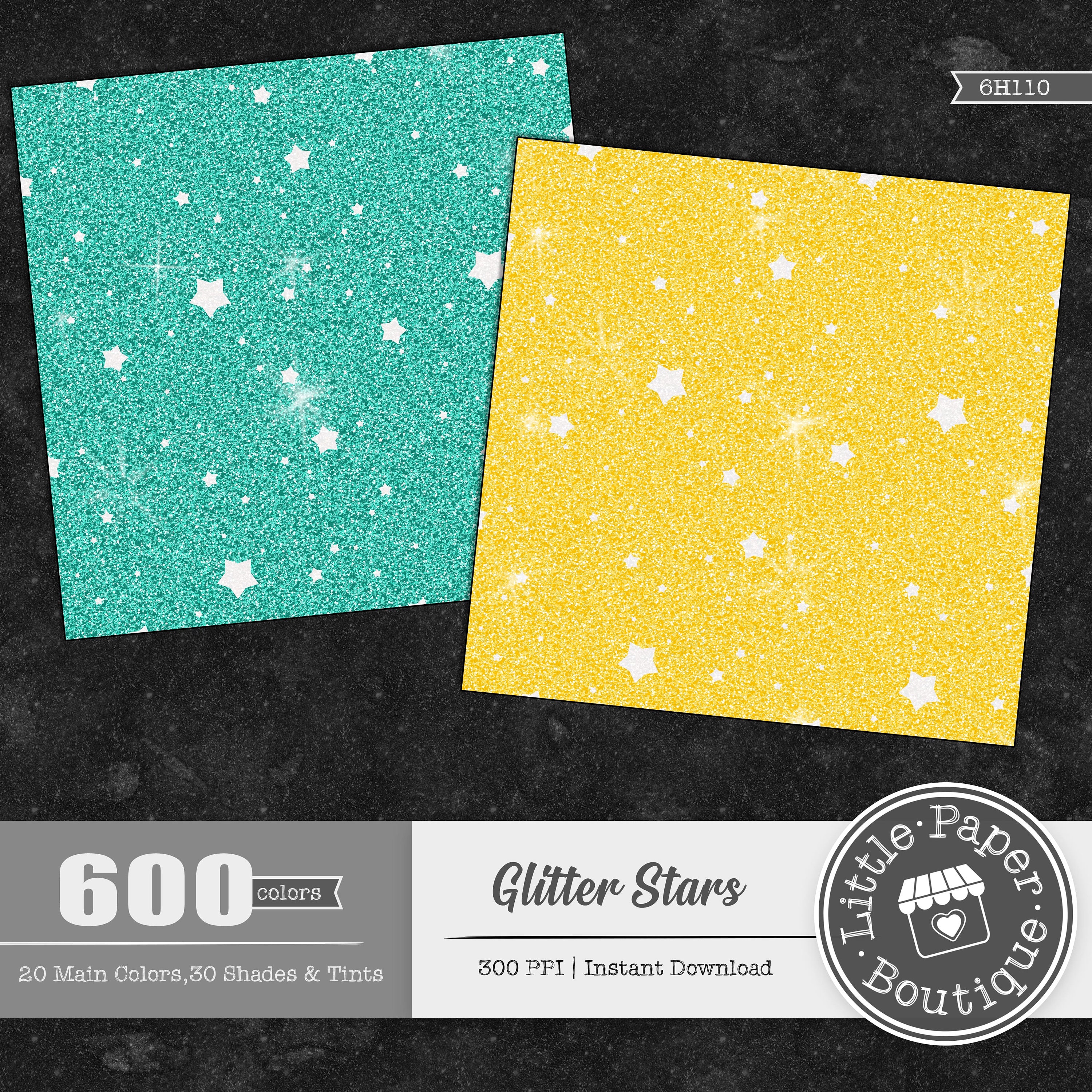600 Pastel Glitter Stars Printable Background for COMMERCIAL USE ...
