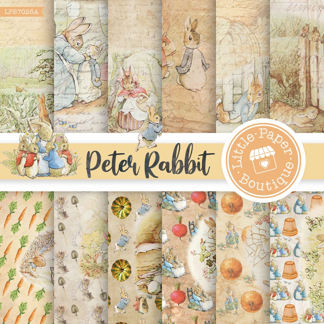 Peter Rabbit Paper Pack, Beatrix Potter, Digital Paper, Printable Paper ...