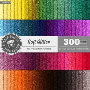 300pcs Glitter Background Digital Paper Pack for Commercial Use ...