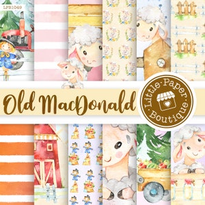 Red Barn Digital Papers, Farm Digital Papers, Animal Papers, Red ...