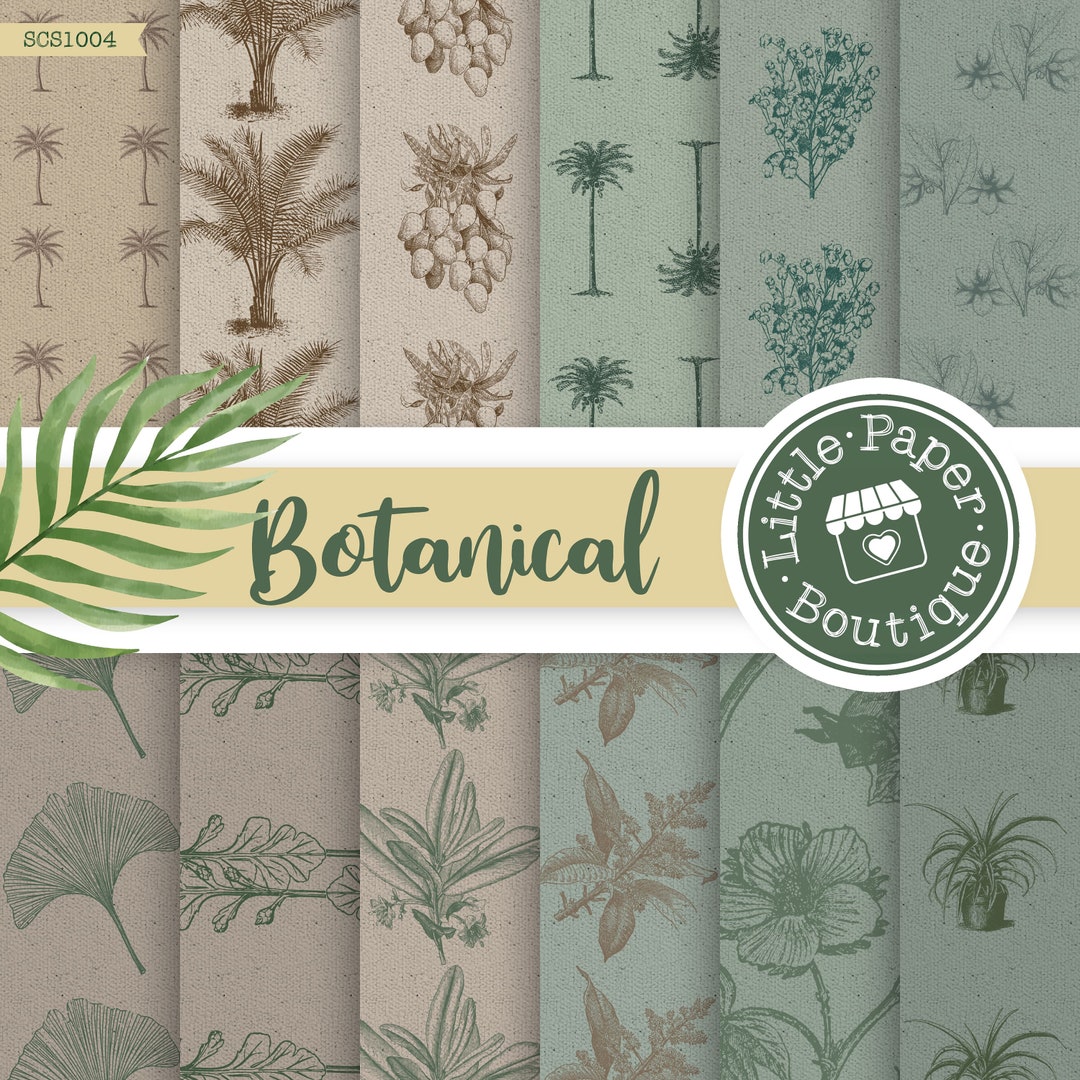 Indoor Jungle Digital Papers Plants Seamless Patterns Background ...