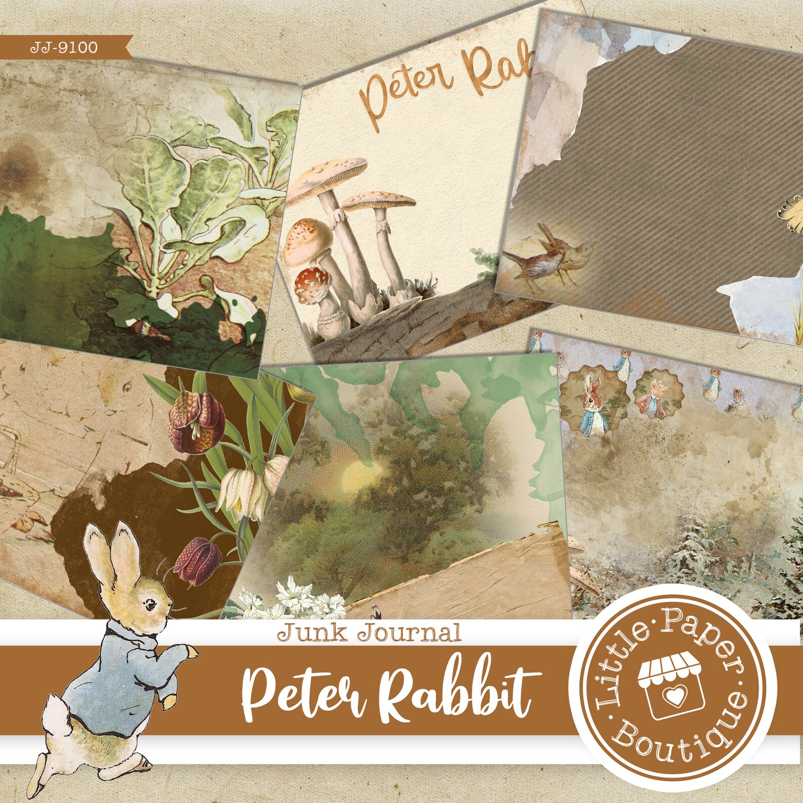 Peter Rabbit by Beatrix Potter Digital Junk Journal Kit (FULL KIT) With ...