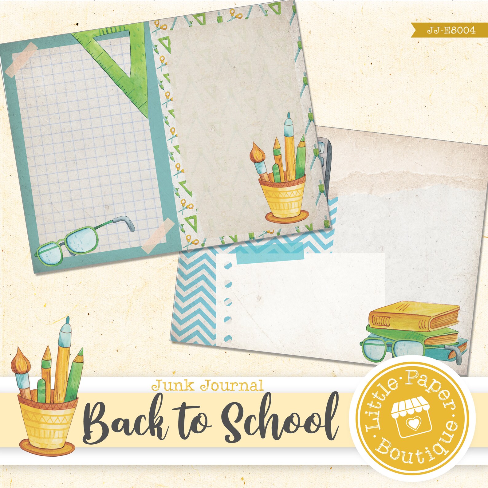 Back to School Digital Junk Journal Clipart Backgrounds A4 & - Etsy