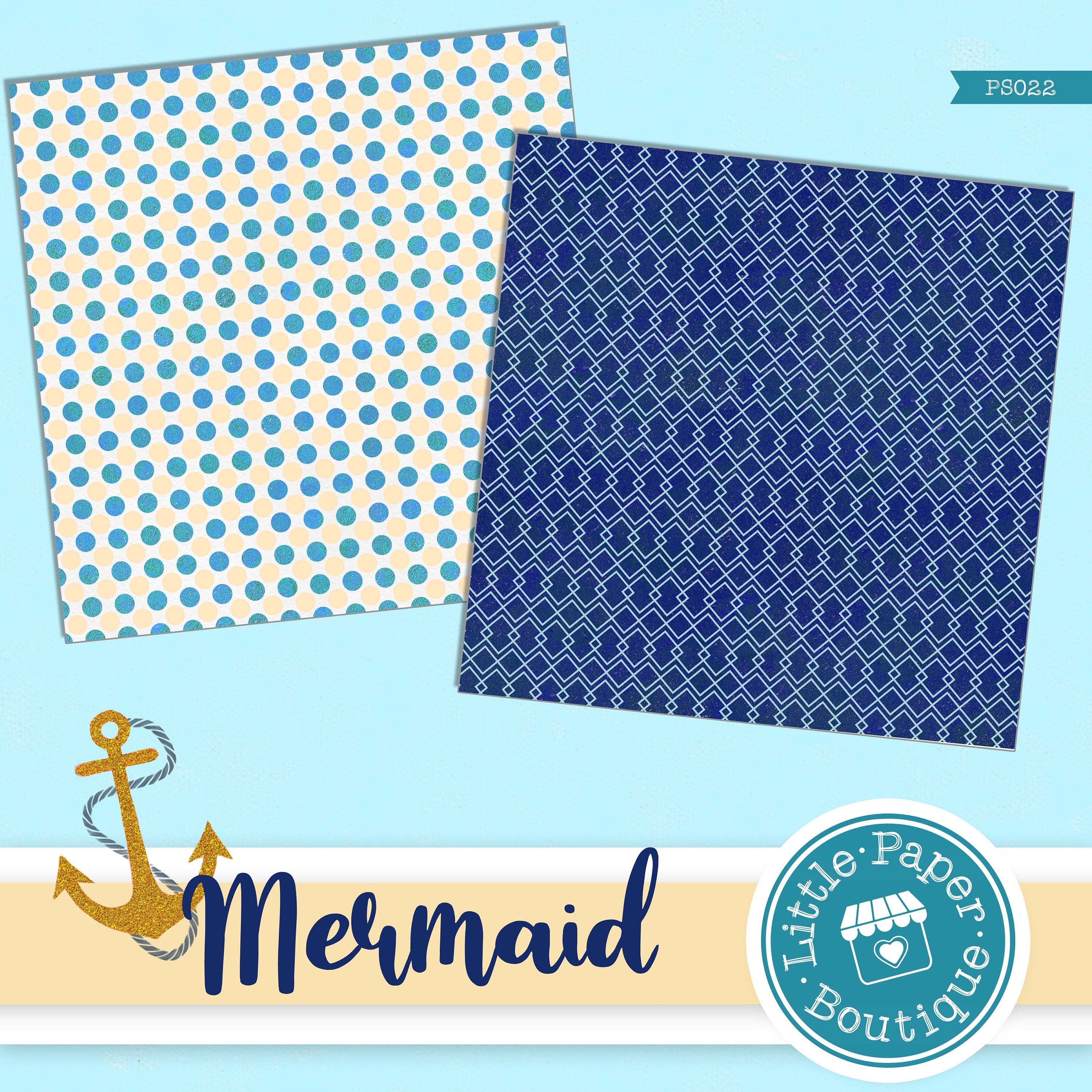 Mermaid Digital Paper Background Under the Sea Scrapbook | Etsy