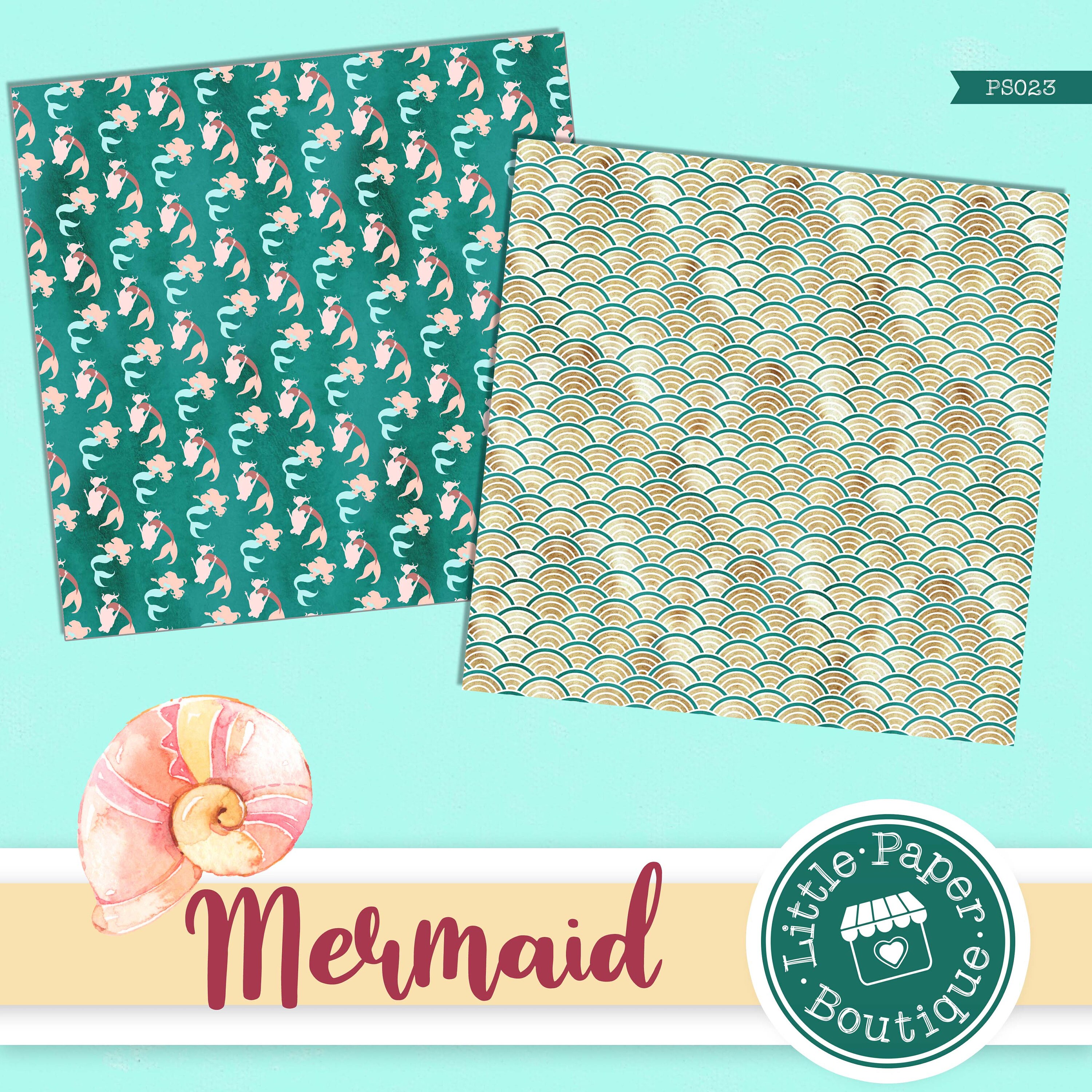 Mermaid Glitter Digital Papers Nautical Papers Ocean Papers | Etsy