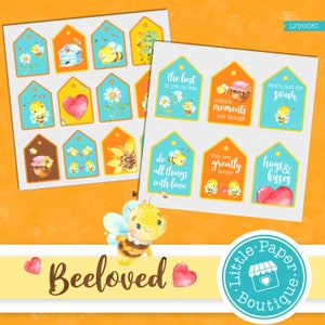 Bumble Bee Digital Papers, Bumble Bee Digital Tag, Valentine Bee ...